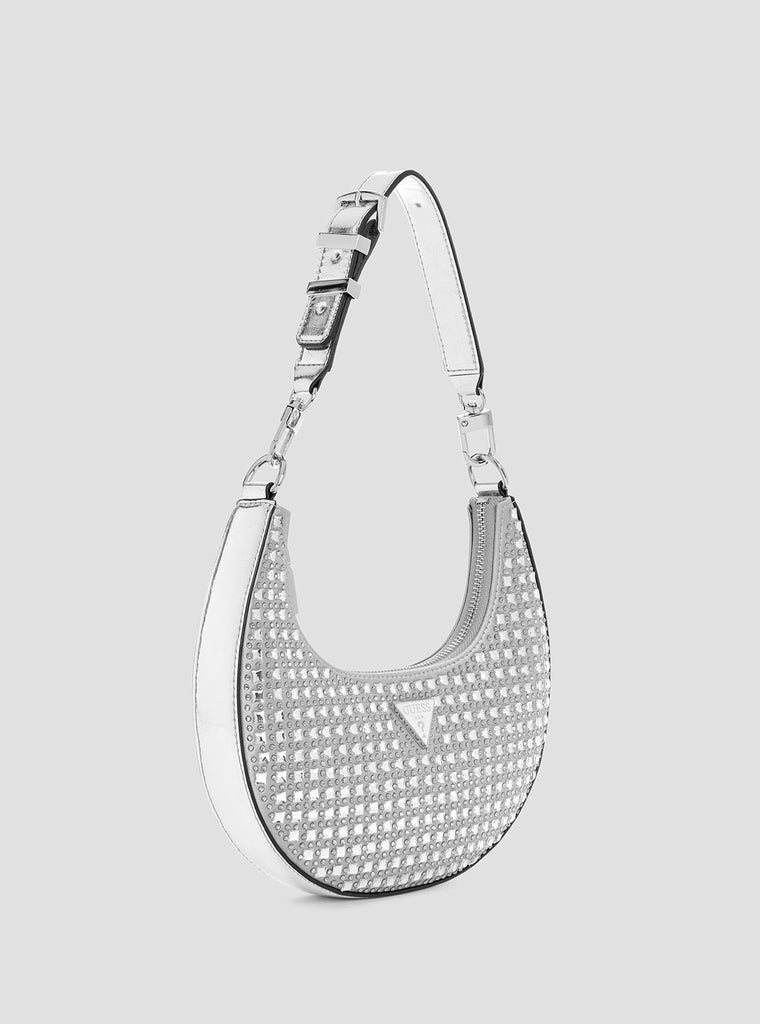 Silver Lua Small Hobo Bag | GUESS