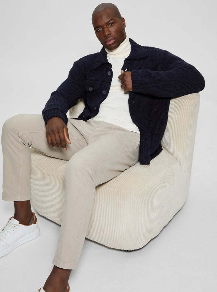 Blue Silas Trucker Knit Jacket | GUESS