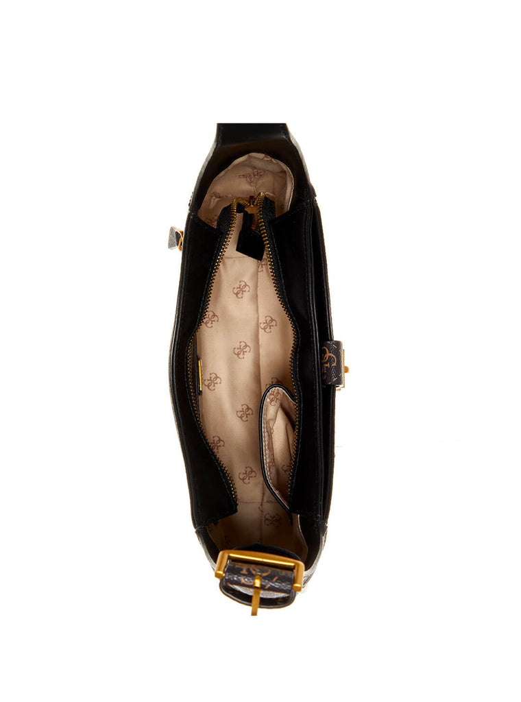 Black Brown Logo Maimie Hobo Bag | GUESS