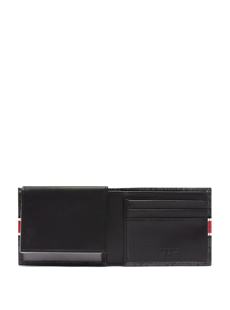 Black Dinate Slimfold Wallet | GUESS