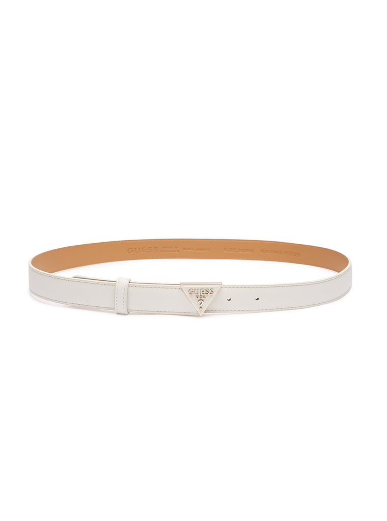 White Triangle Logo Belt | GUESS