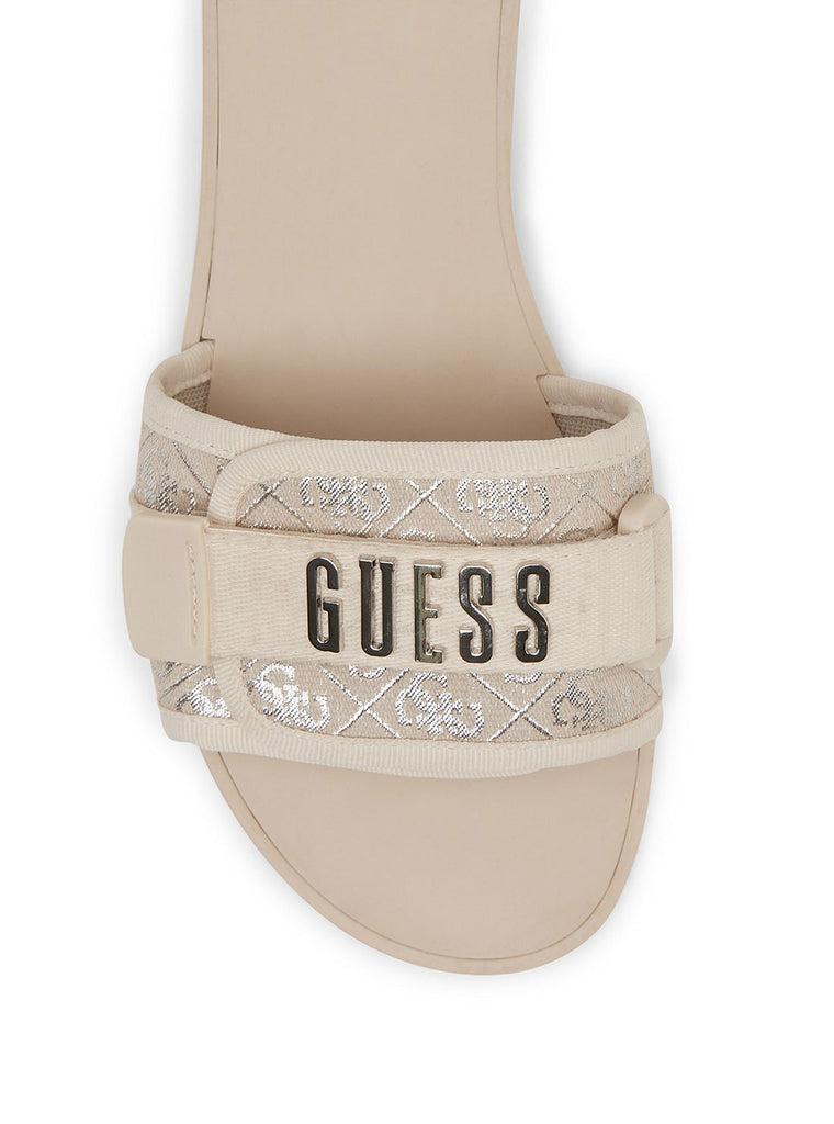 Beige Logo Elyze Slides - GUESS