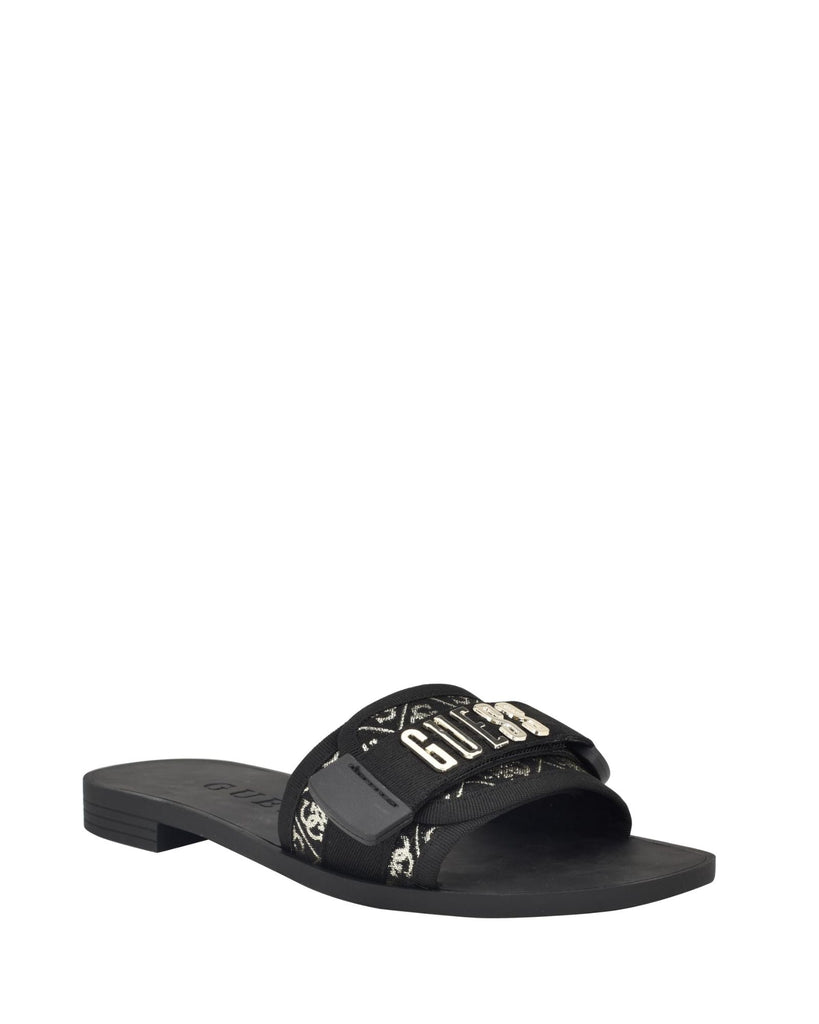 Black Elyze Logo Women's Slides | Free Shipping Over $125 | GUESS