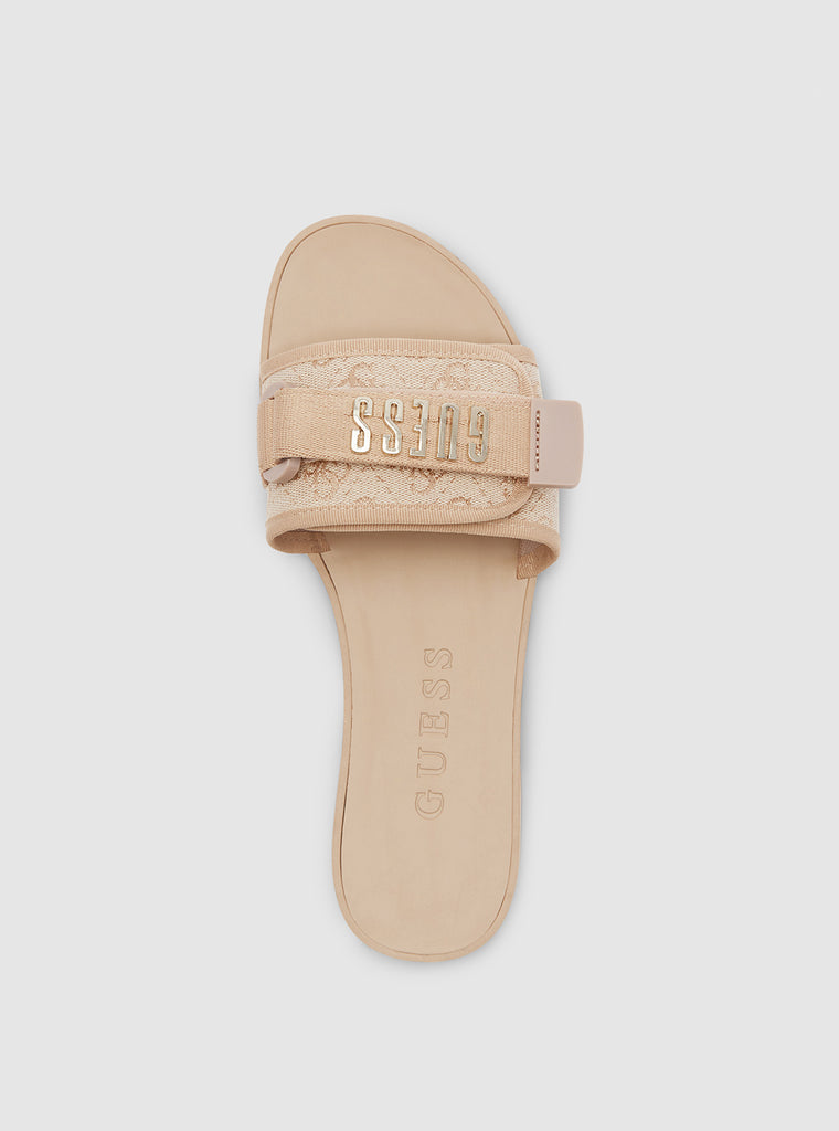 Beige Elyze Slide Sandals | GUESS