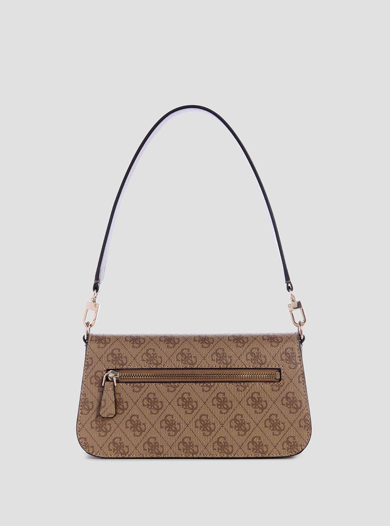 Eco Brown Logo Mietta Shoulder Bag | GUESS