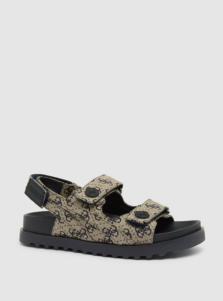 Navy Logo Fadey Flat Sandals | GUESS