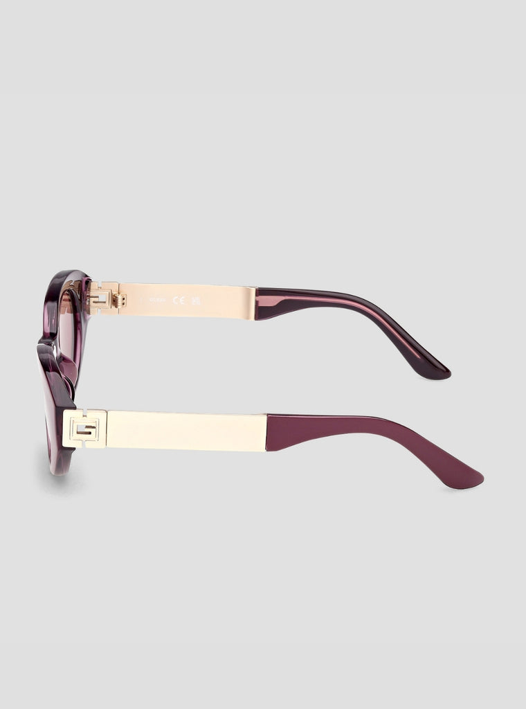 Shiny Violet Round Sunglasses | GUESS