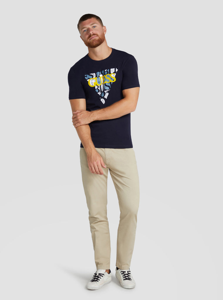 Eco Blue Blurri Logo T-Shirt - GUESS