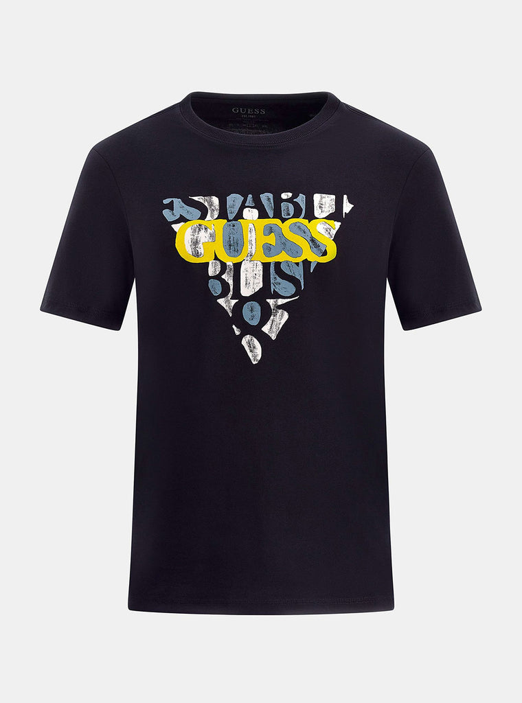 Eco Blue Blurri Logo T-Shirt - GUESS