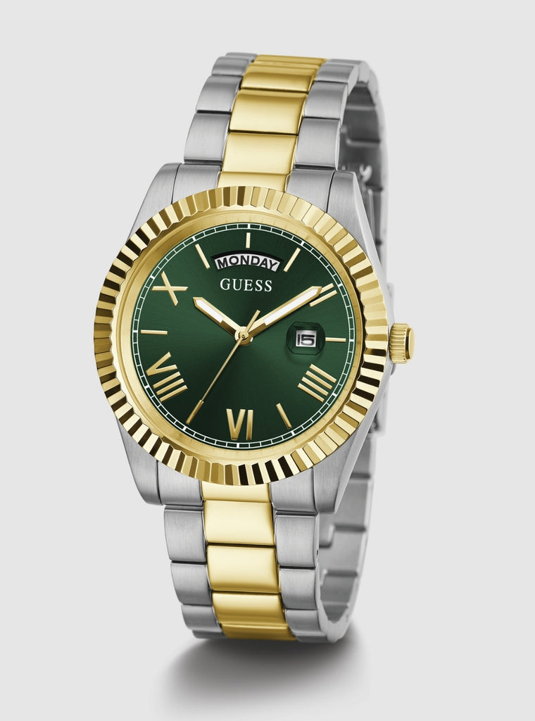 Gold Green Connoisseur Watch | GUESS