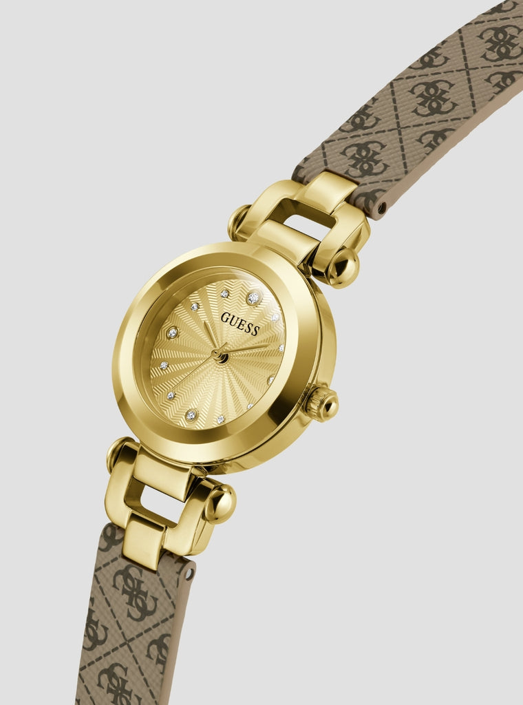 Brown Logo Gold Ginger Watch | GUESS