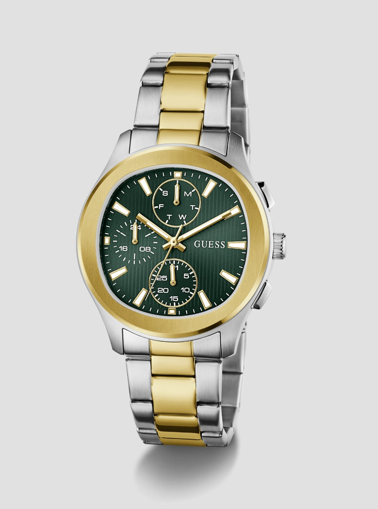 Two-Tone Palmer Green Dial Watch | GUESS