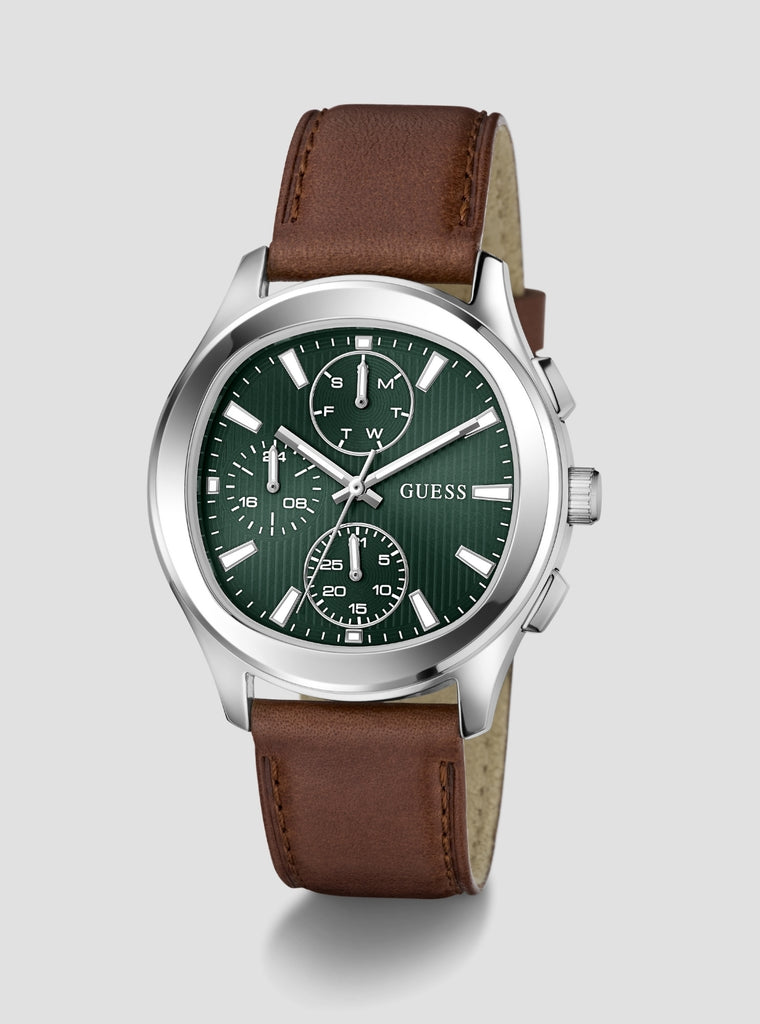 Brown Silver Palmer Watch | GUESS