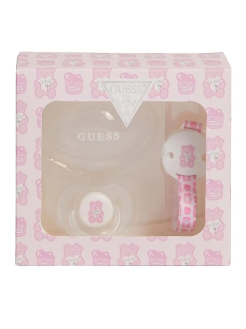 Pink Teddy 3-Pack Pacifier Clip Holder Set | GUESS