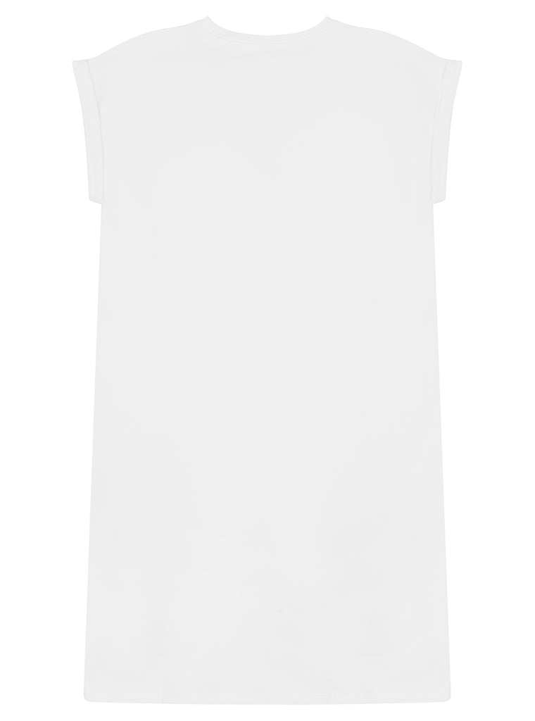 White Stretch Terry Dress (7-16) - GUESS
