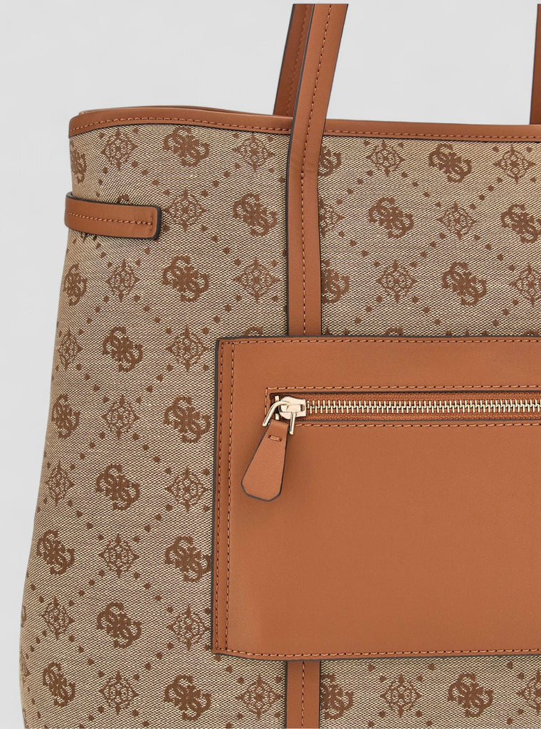 Brown Logo Neda 4G Peony Tote Bag | GUESS