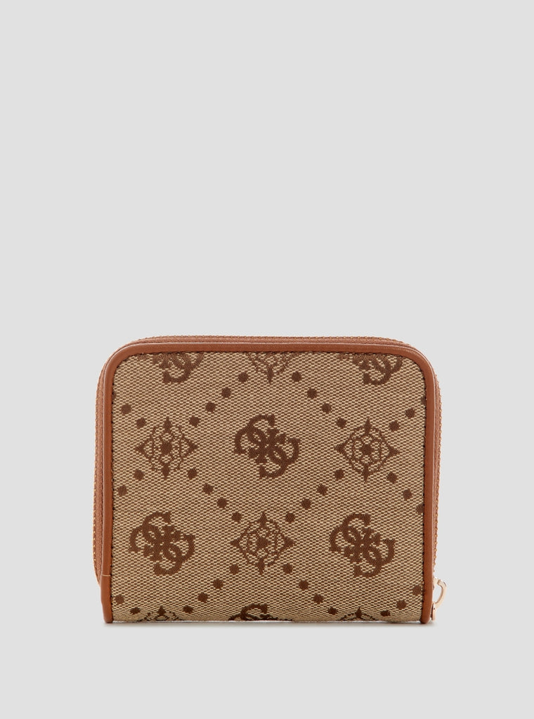 Brown Logo Neda Small Zip Around Wallet | GUESS