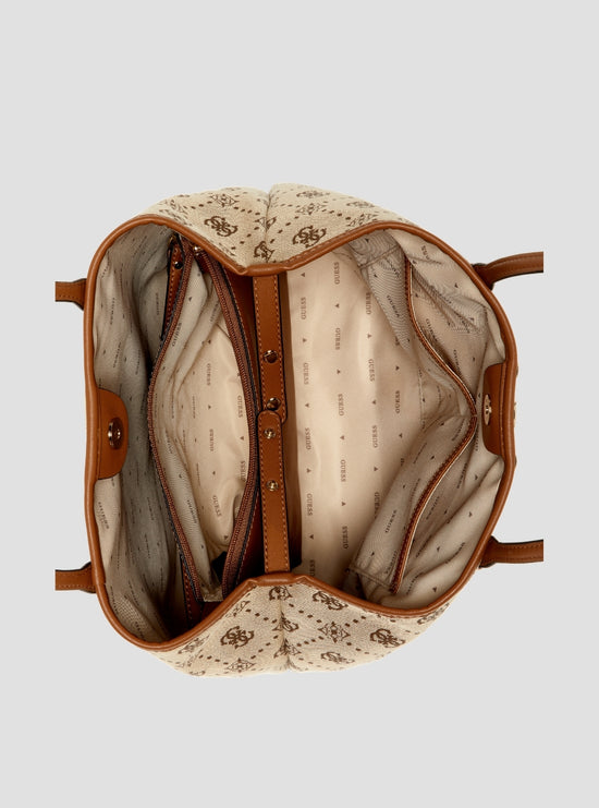 Brown Logo Neda 2-in-1 Tote Bag | GUESS