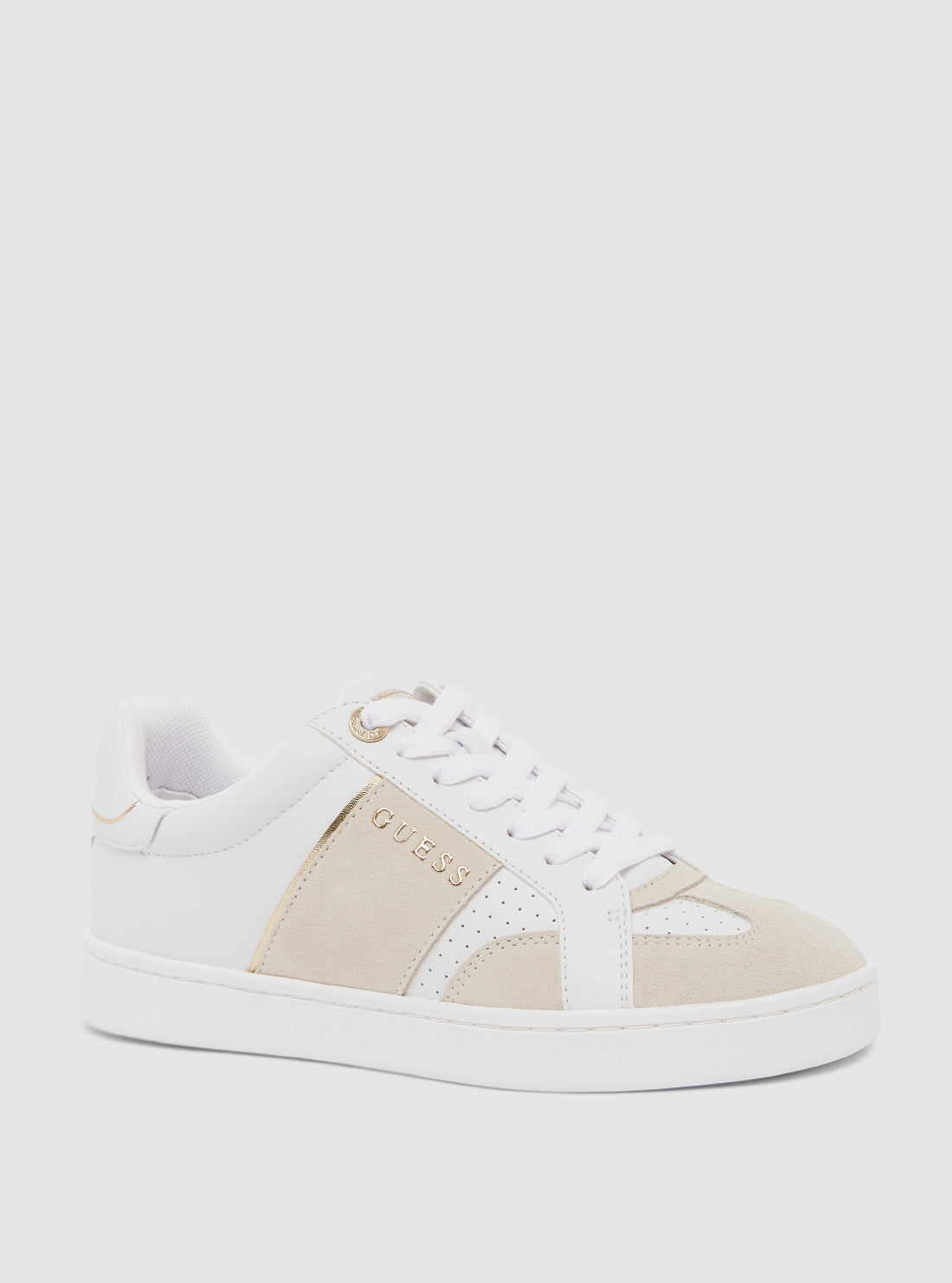 White Beige Jrone Sneakers | GUESS