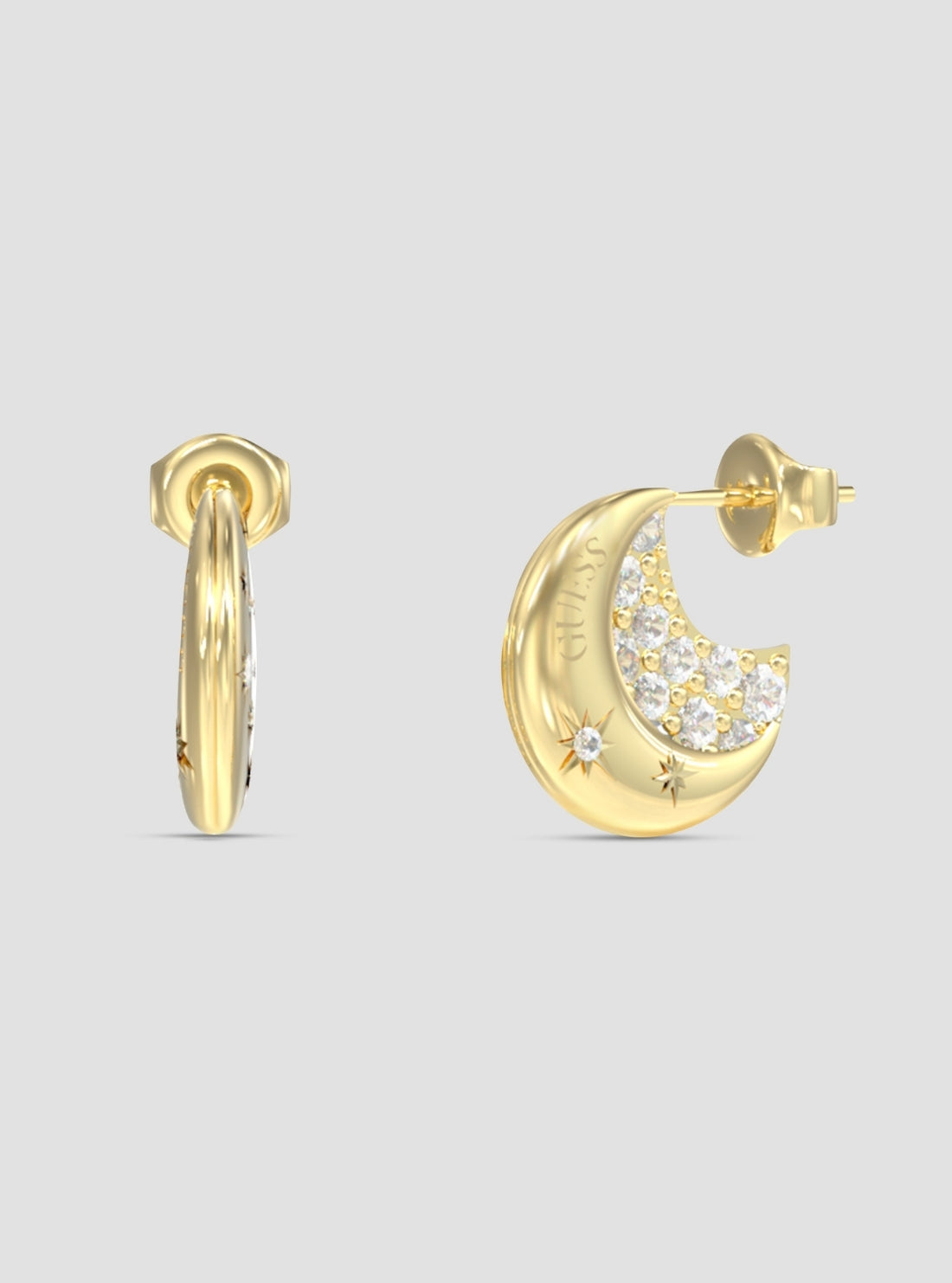 Gold Aurora Double Side Hoop Earrings | GUESS