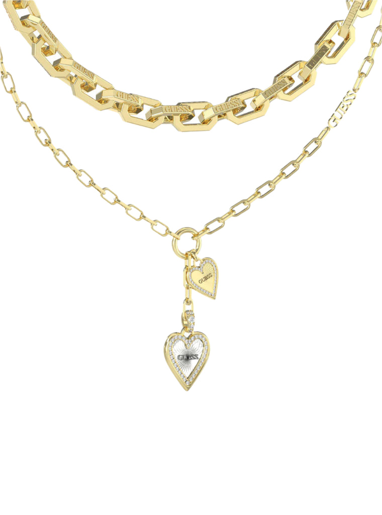 Gold Heart Pendant Dual Necklace | GUESS