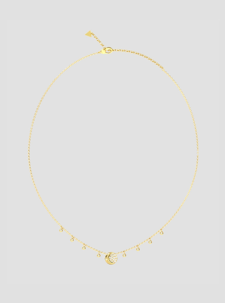 Gold Aurora Pavé Fringe Necklace | GUESS