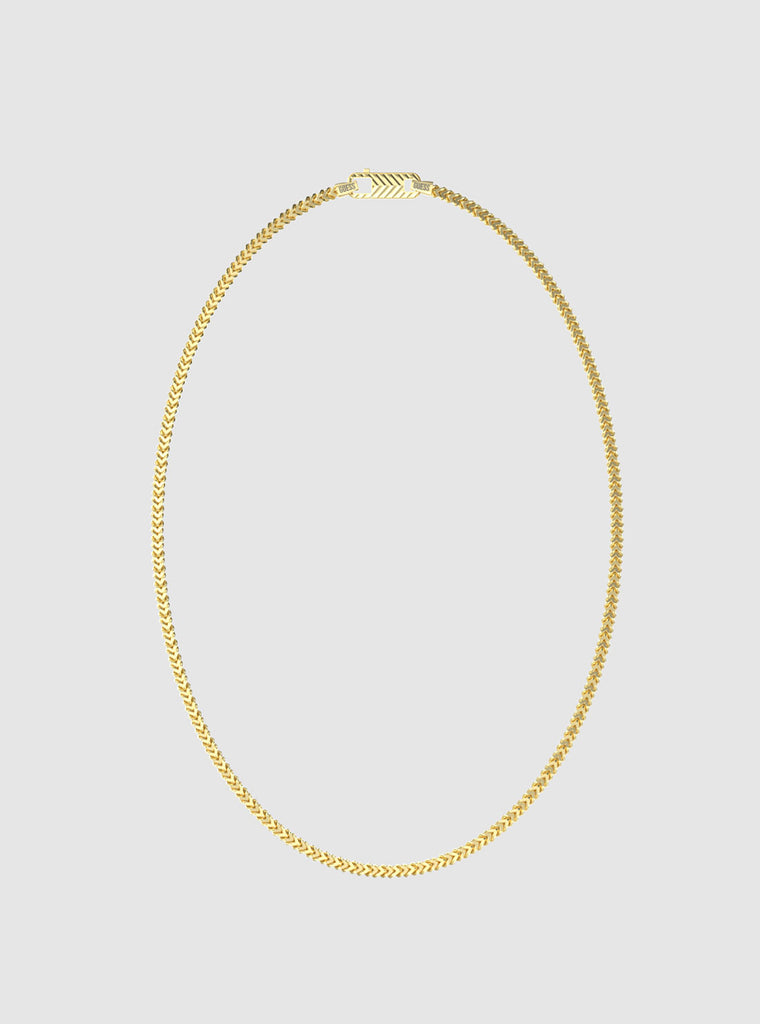 Gold Textured Hook Chain Necklace | GUESS
