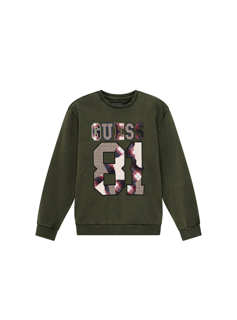Eco Green 81 Logo Long Sleeve T-Shirt (7-16) | GUESS