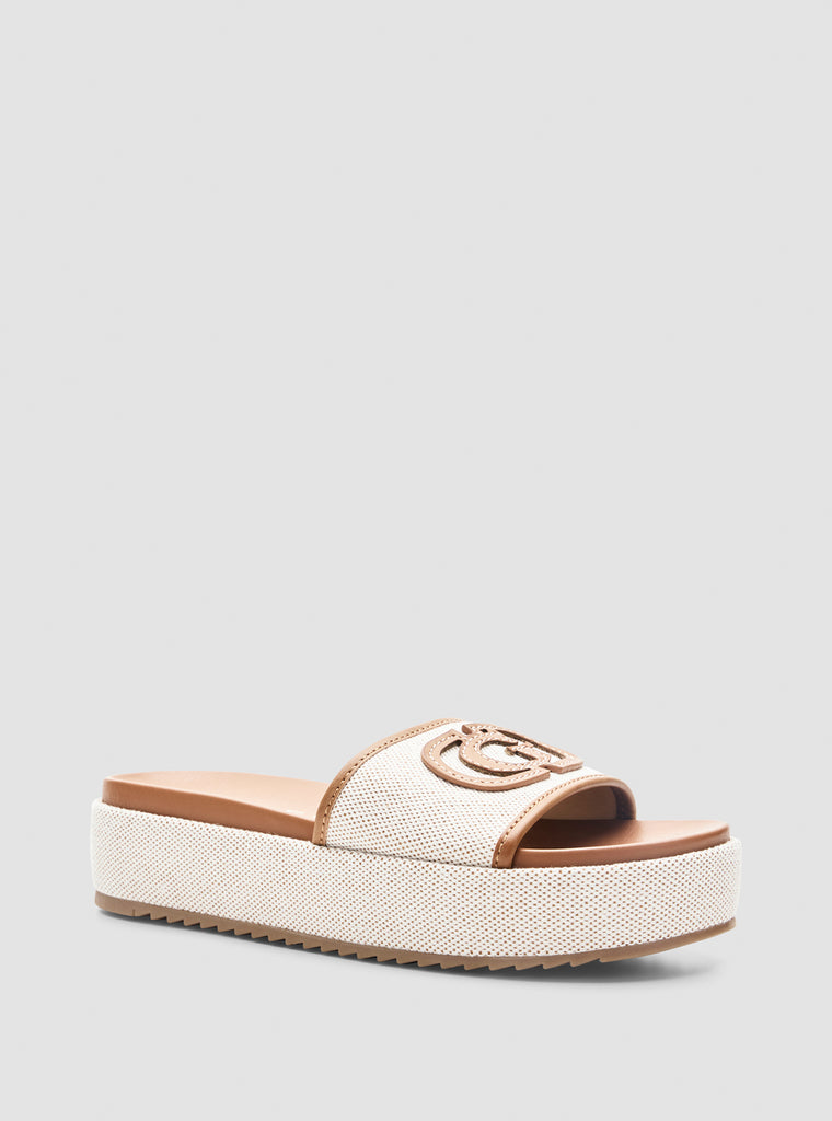 Brown Lonney Platform Slides | GUESS
