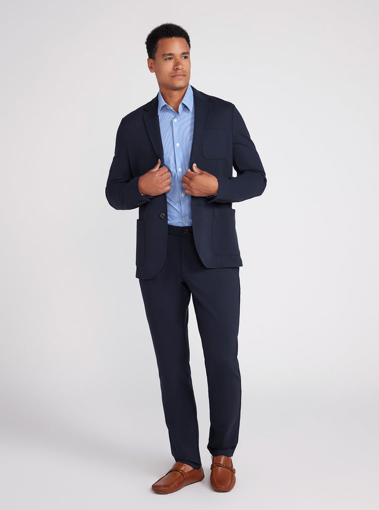 Eco Navy Blue Tech Tyron Blazer | GUESS Men's Apparel