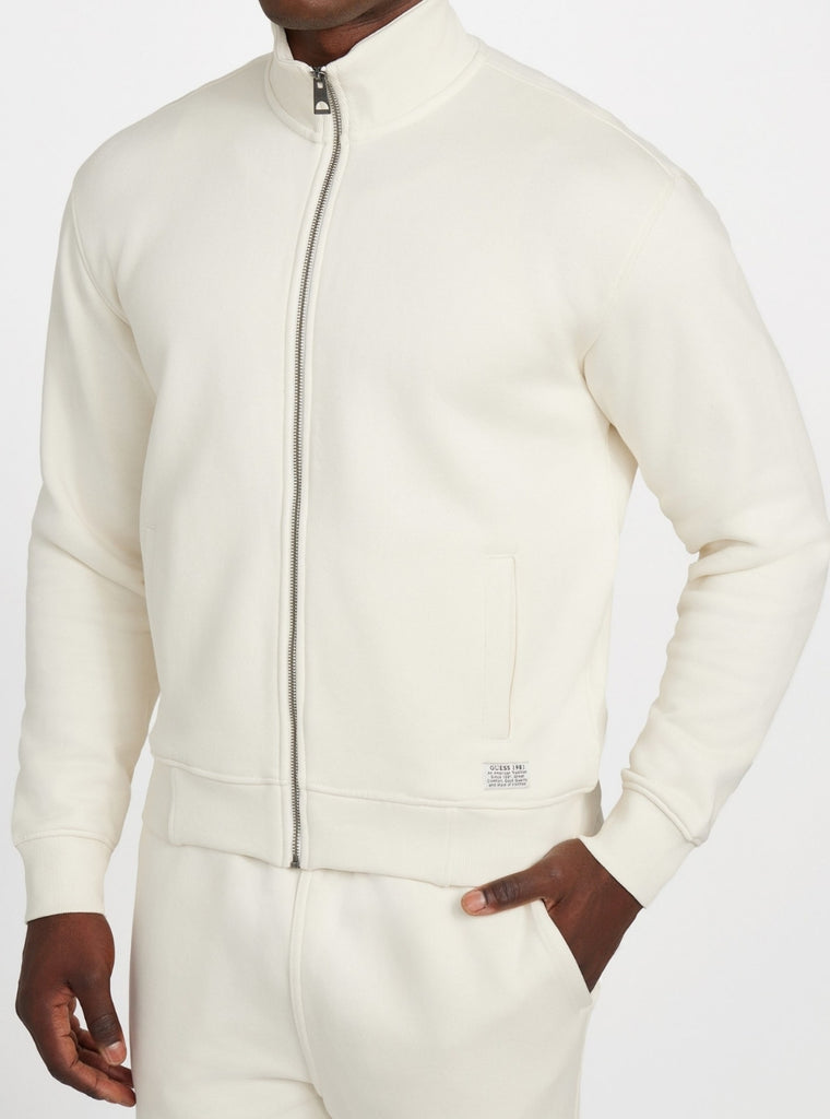 White 1981 Label Mockneck Jacket | GUESS