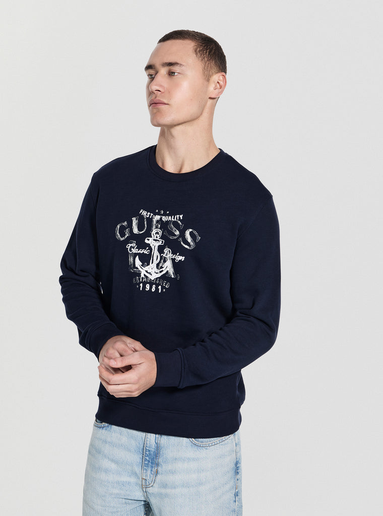 Blue Graphic Anchor Sweatshirt | GUESS