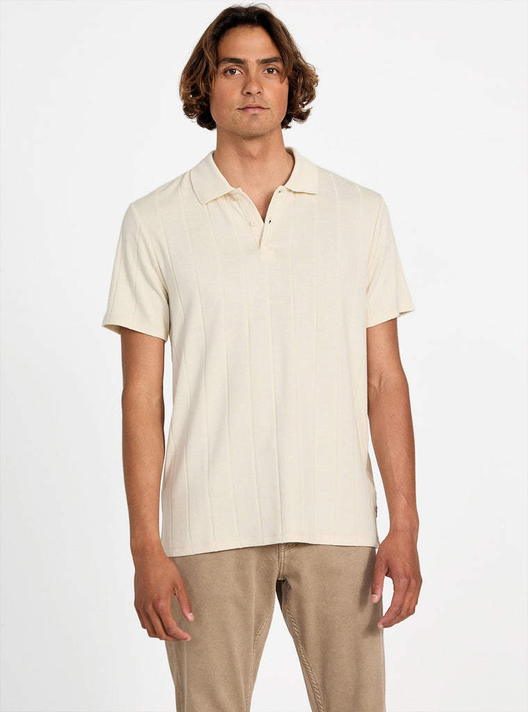 Eco Beige Logan Knitted Polo Shirt | GUESS