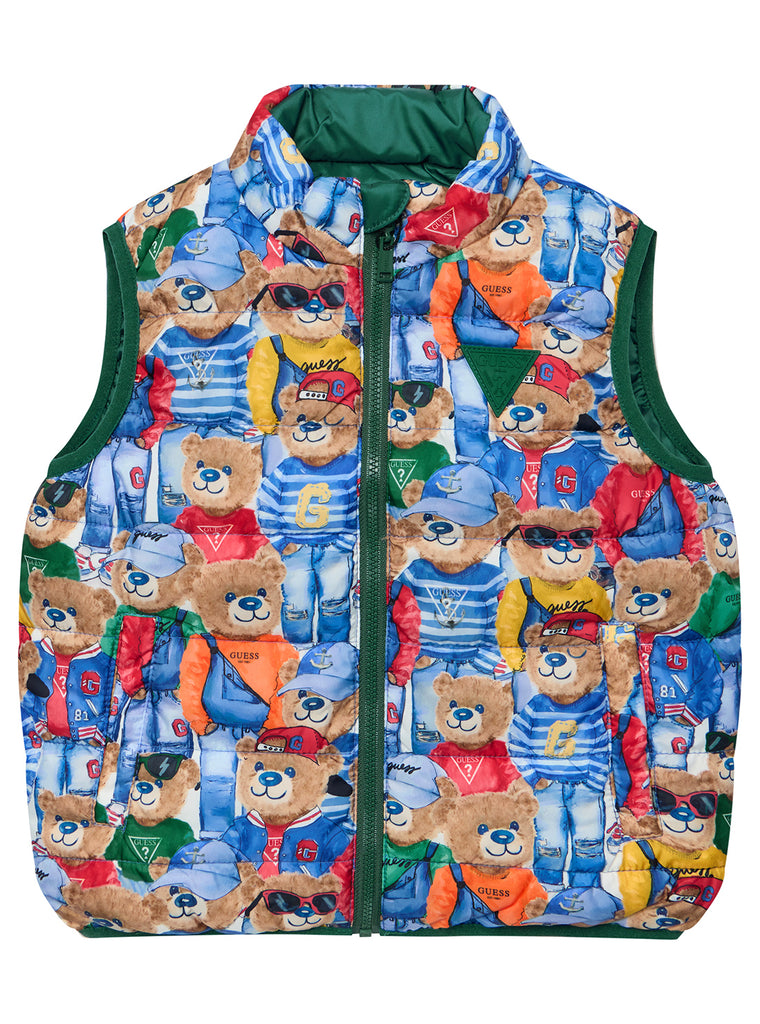 Green Reversible Padded Vest (2-7) | GUESS