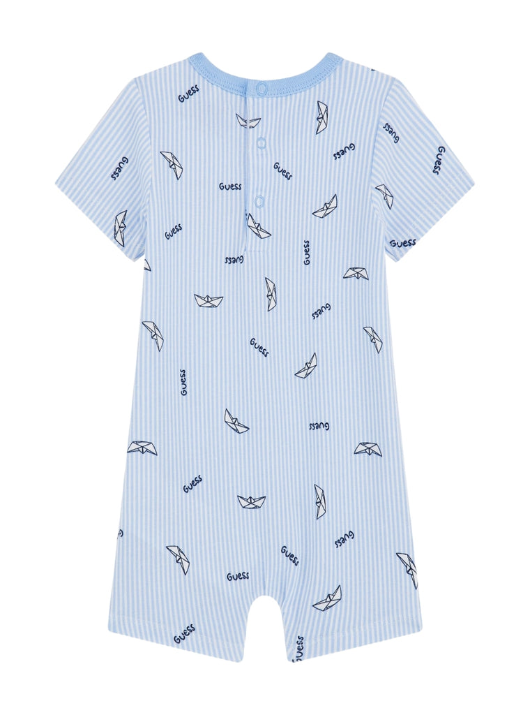 Blue Logo Stretch Romper Jersey (0-12m) | GUESS