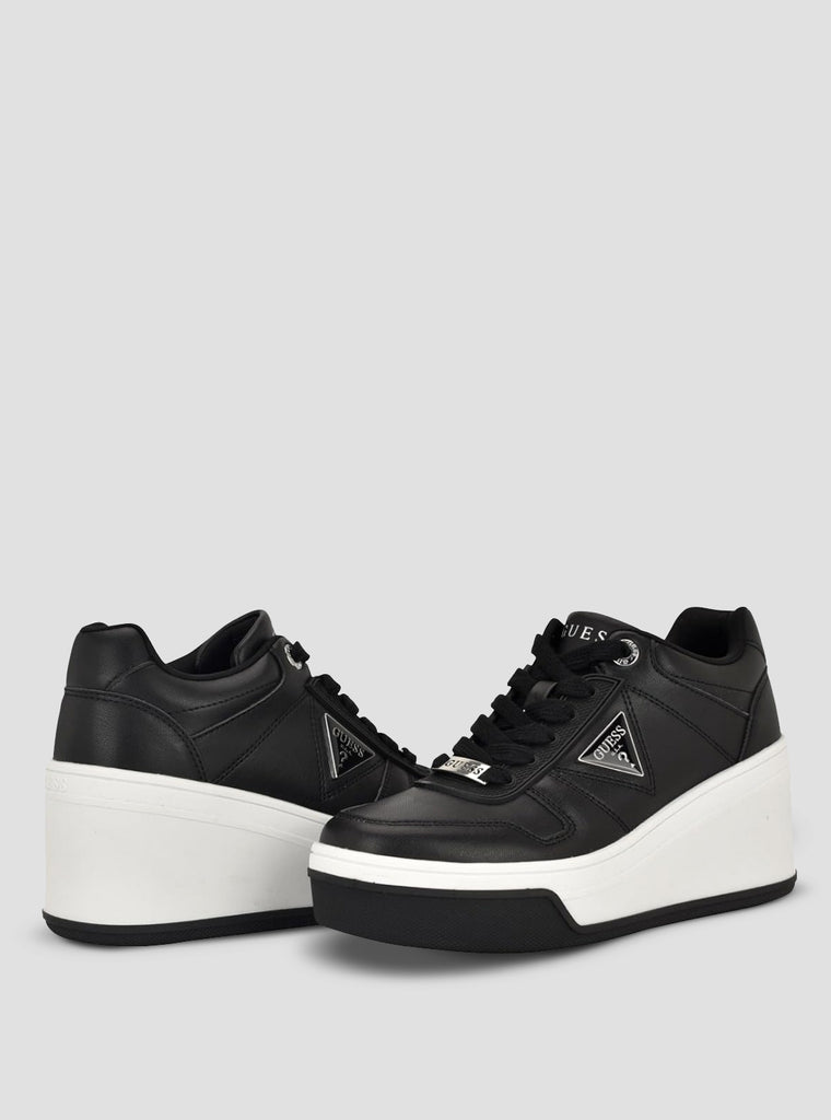 Black Rozinn Platform Wedge Sneakers | GUESS