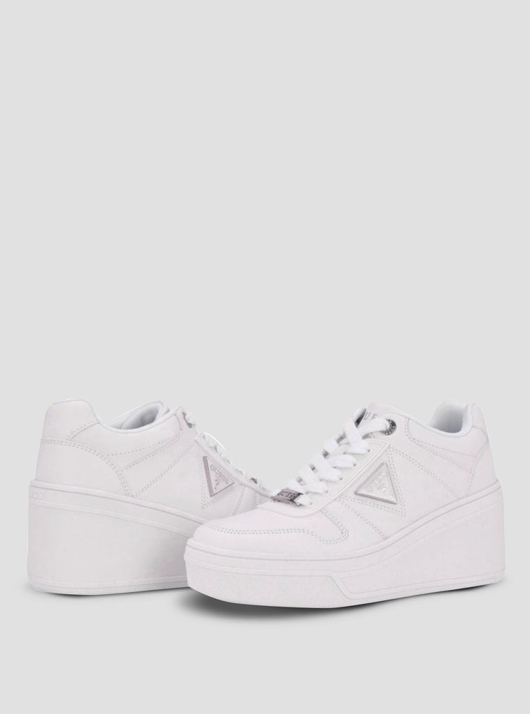 White Rozinn Wedge Sneakers | GUESS