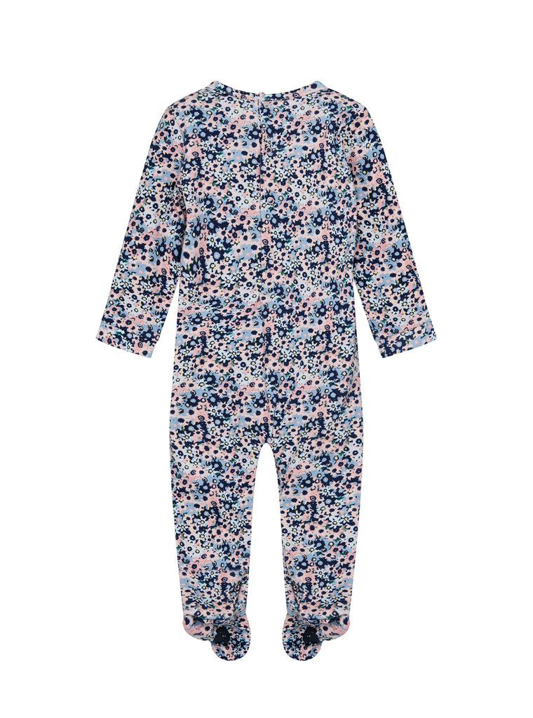 Eco Multi Floral Logo Interlock Overall (0-12m) | GUESS