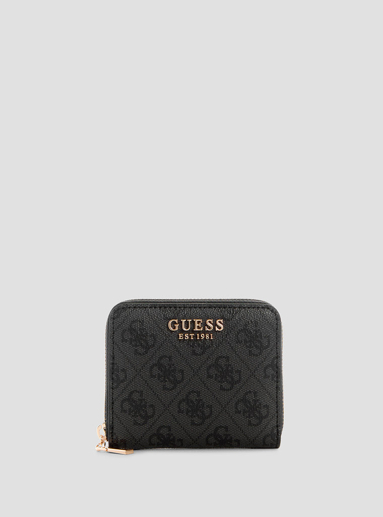 Black Logo Laurel Small Wallet | GUESS