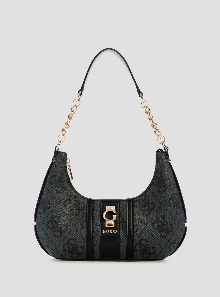 Black Logo Erenia Top Zip Shoulder Bag | GUESS