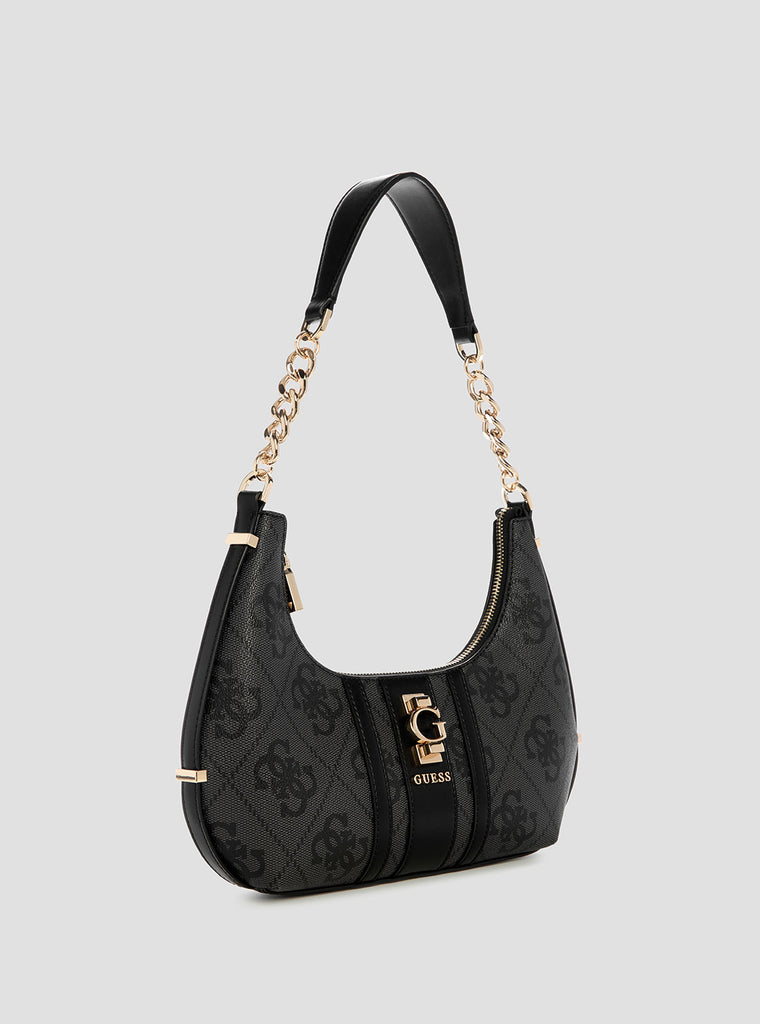 Black Logo Erenia Top Zip Shoulder Bag | GUESS