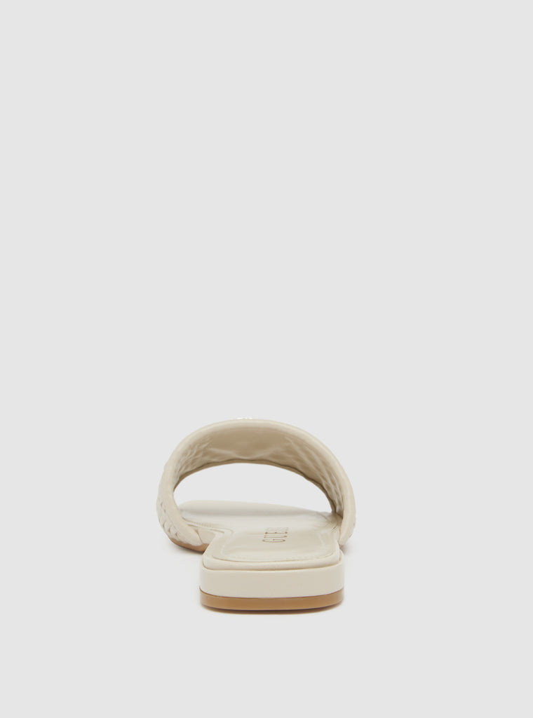 White Tamsey Slide Sandals | GUESS