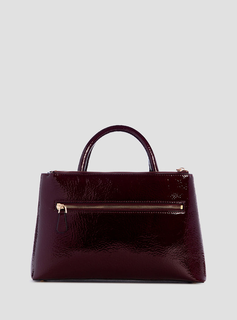 Burgundy Trissa Girlfriend Satchel Bag - GUESS