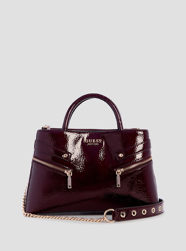Burgundy Trissa Girlfriend Satchel Bag - GUESS