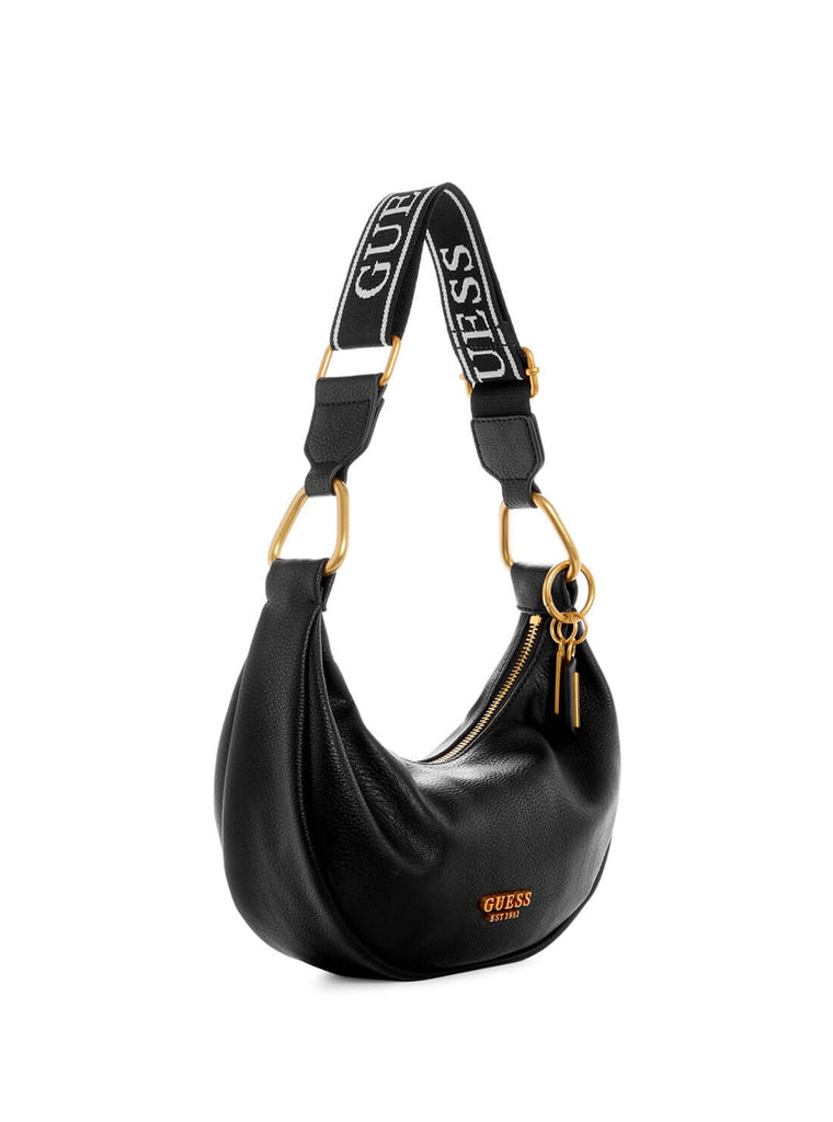 Black Natalya Mini Hobo Shoulder Bag | GUESS Handbags