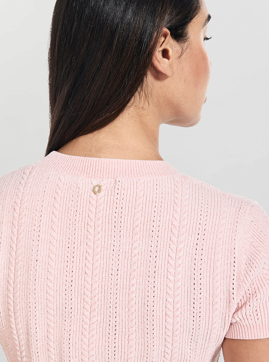 Eco Pink Marcie Chenille Cable Sweater | GUESS