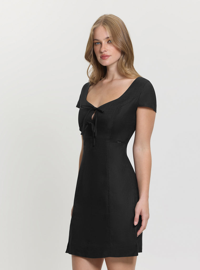 Black Isabeau Bows Mini Dress | GUESS