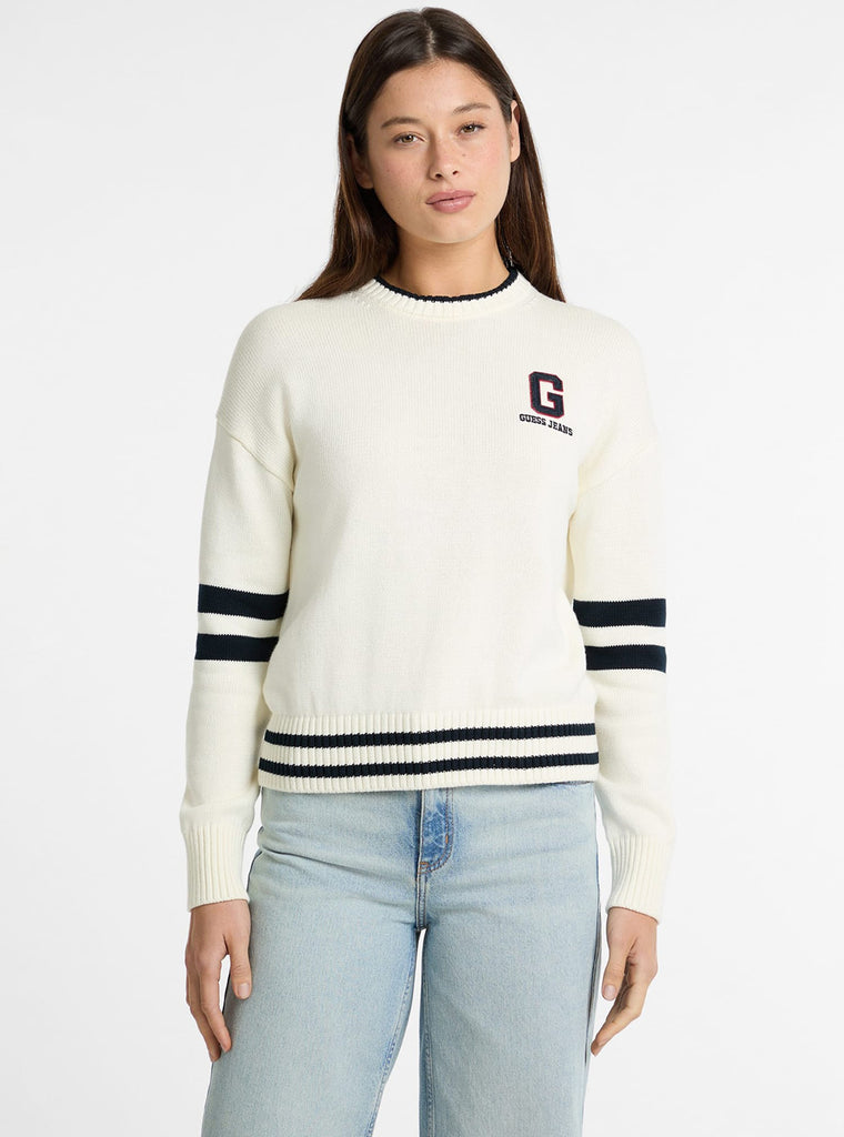 Eco White Patch Sweater | GUESS