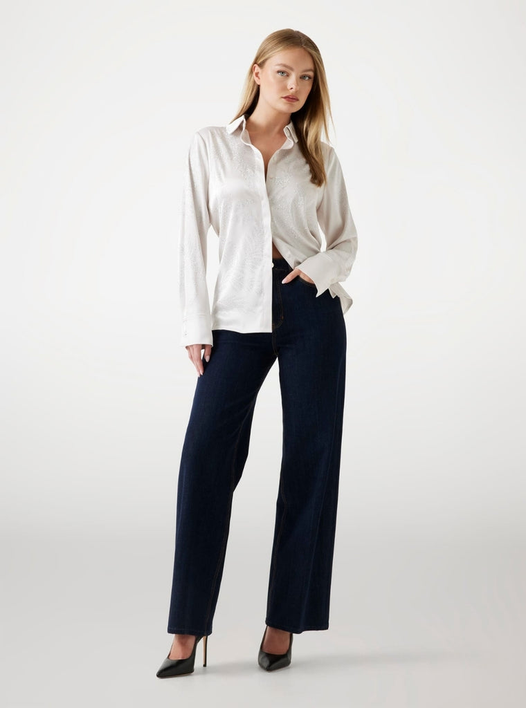 Eco White Agnes Hotfix Shirt | GUESS