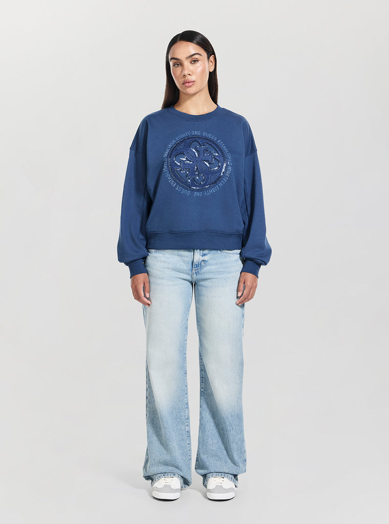 Blue 4G Logo Hotfix Sweatshirt | GUESS